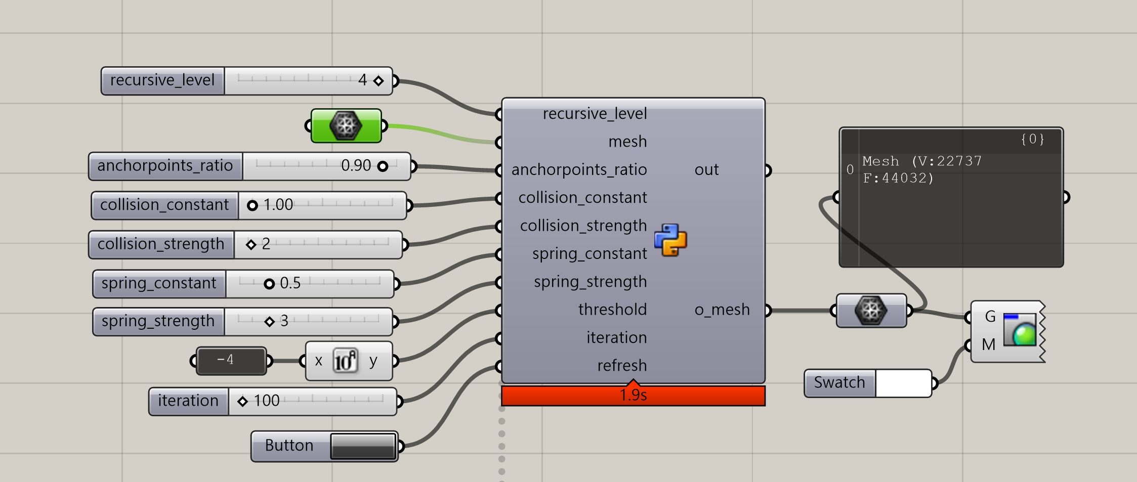 Running Recursive Algorithm With Kangaroo Physic In Gh Python Yuchen Chen